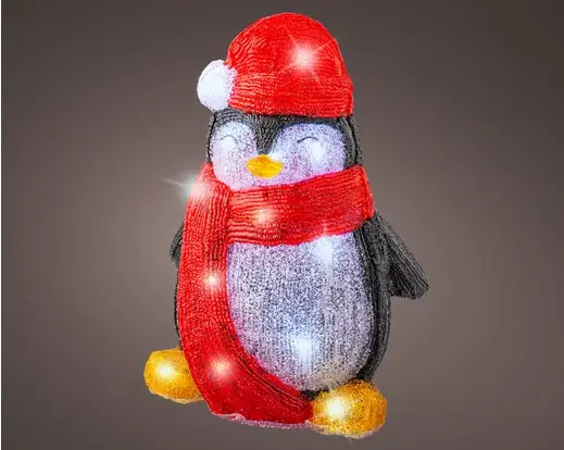 LED penguin acrylic BO o/d colours/cool w H.30cm - Henry Street Garden ...