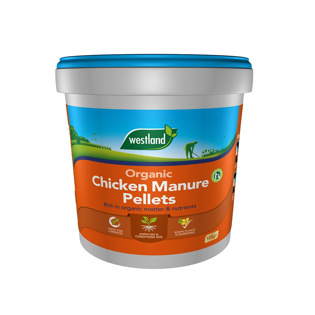 Organic Chicken Manure Pellets 8kg Tub - Henry Street Garden Centre